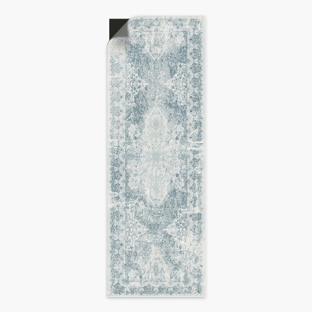 Boutique Revival Ice Blue Washable Rug – MerciRugs