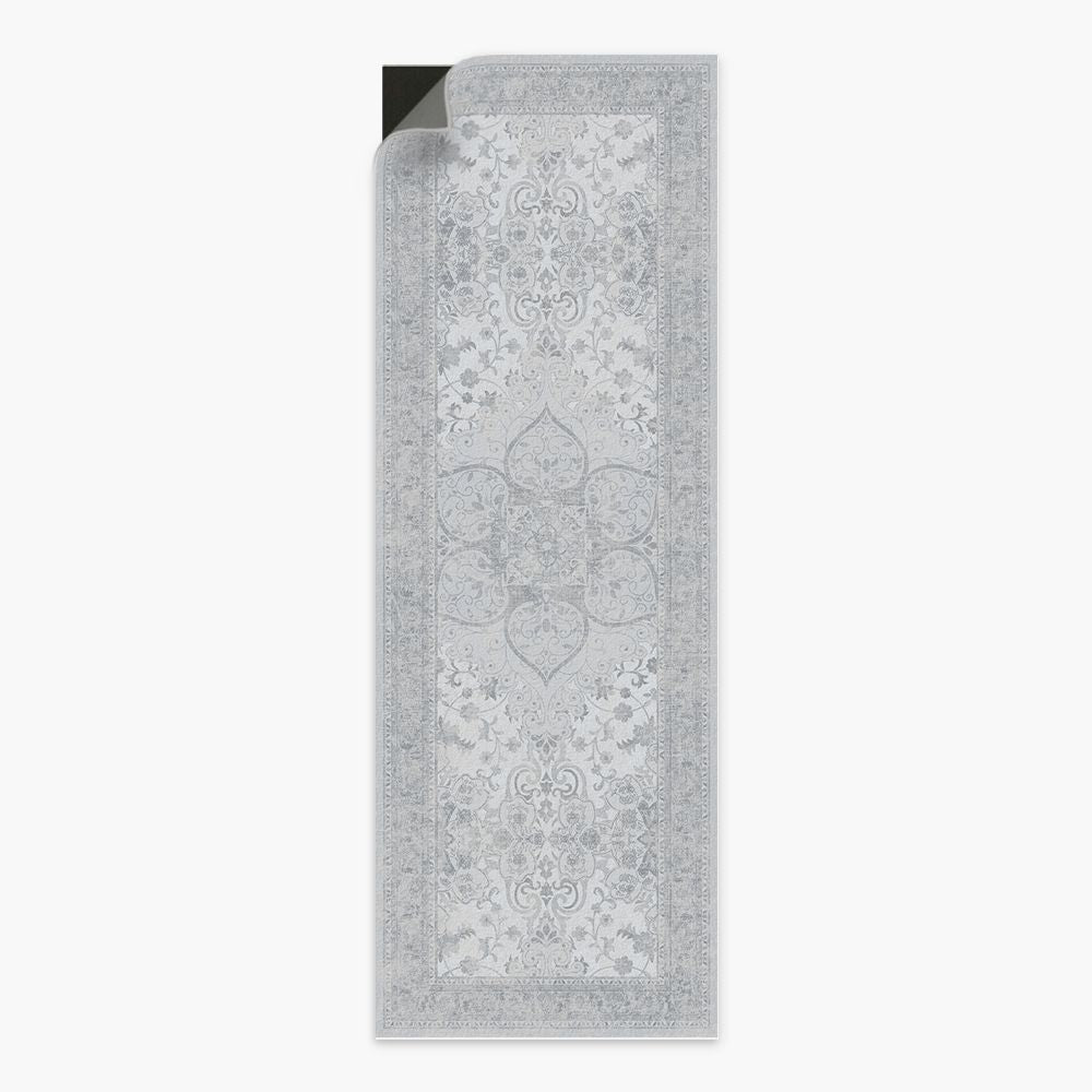 Sacred Bloom Moon Grey Washable Rug – MerciRugs
